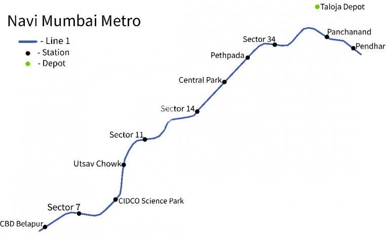Navi Mumbai Metro Cidco : Map, Stations, Lines & Latest News